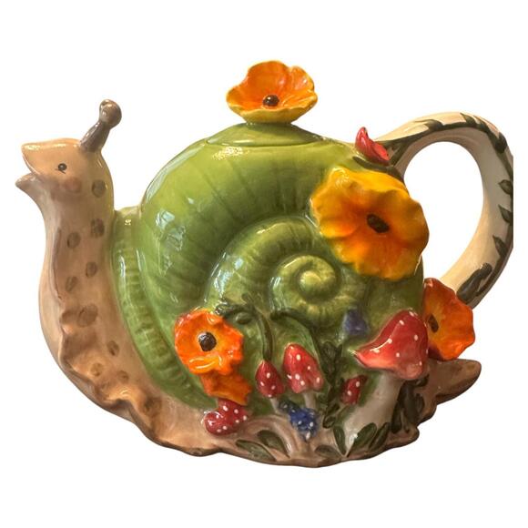 Blue Sky | Dining | Blue Sky Clayworks Snail Teapot Heather Goldmine ...